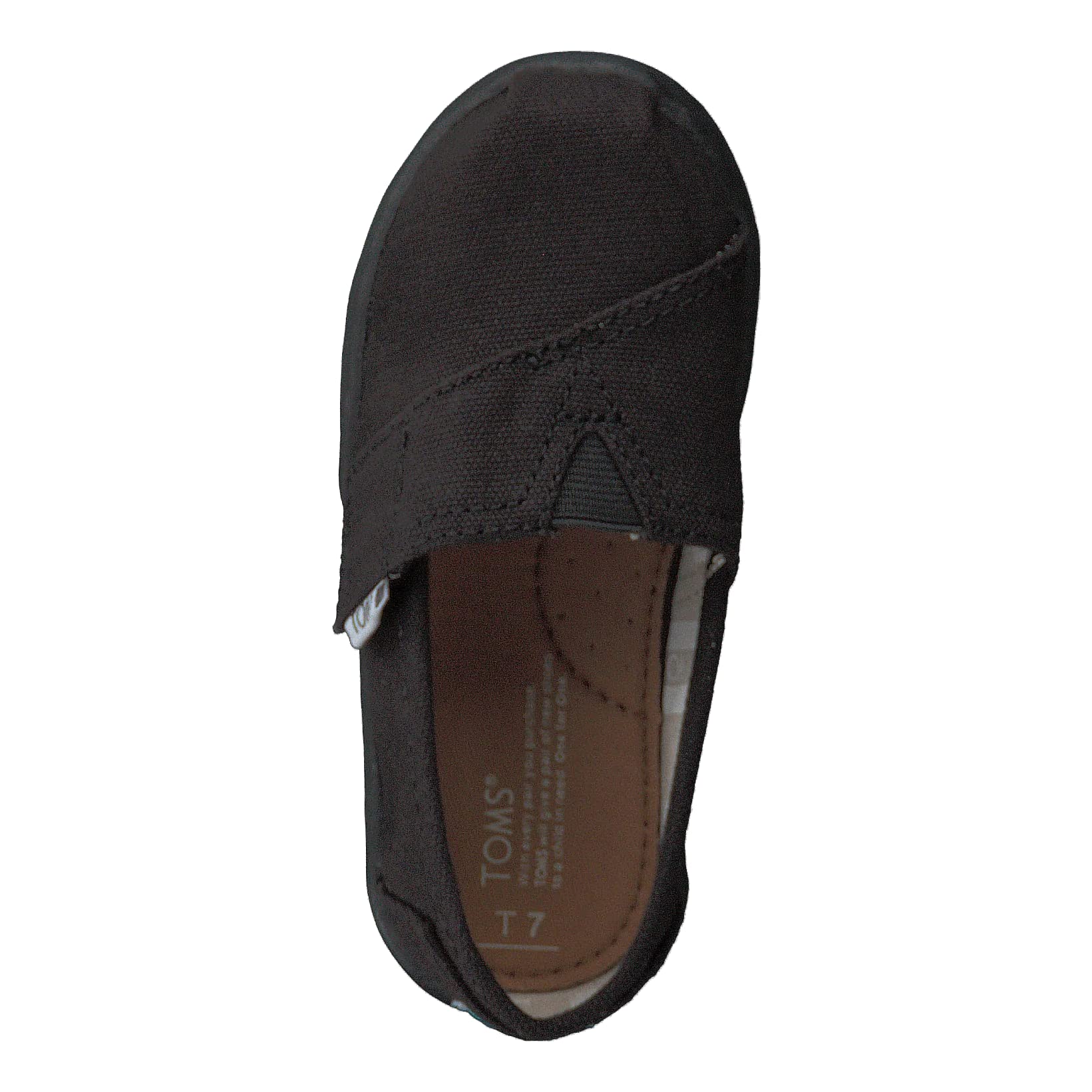 TOMS unisex child Classic Alpargata Sneaker, Black Canvas, 2 Big Kid US