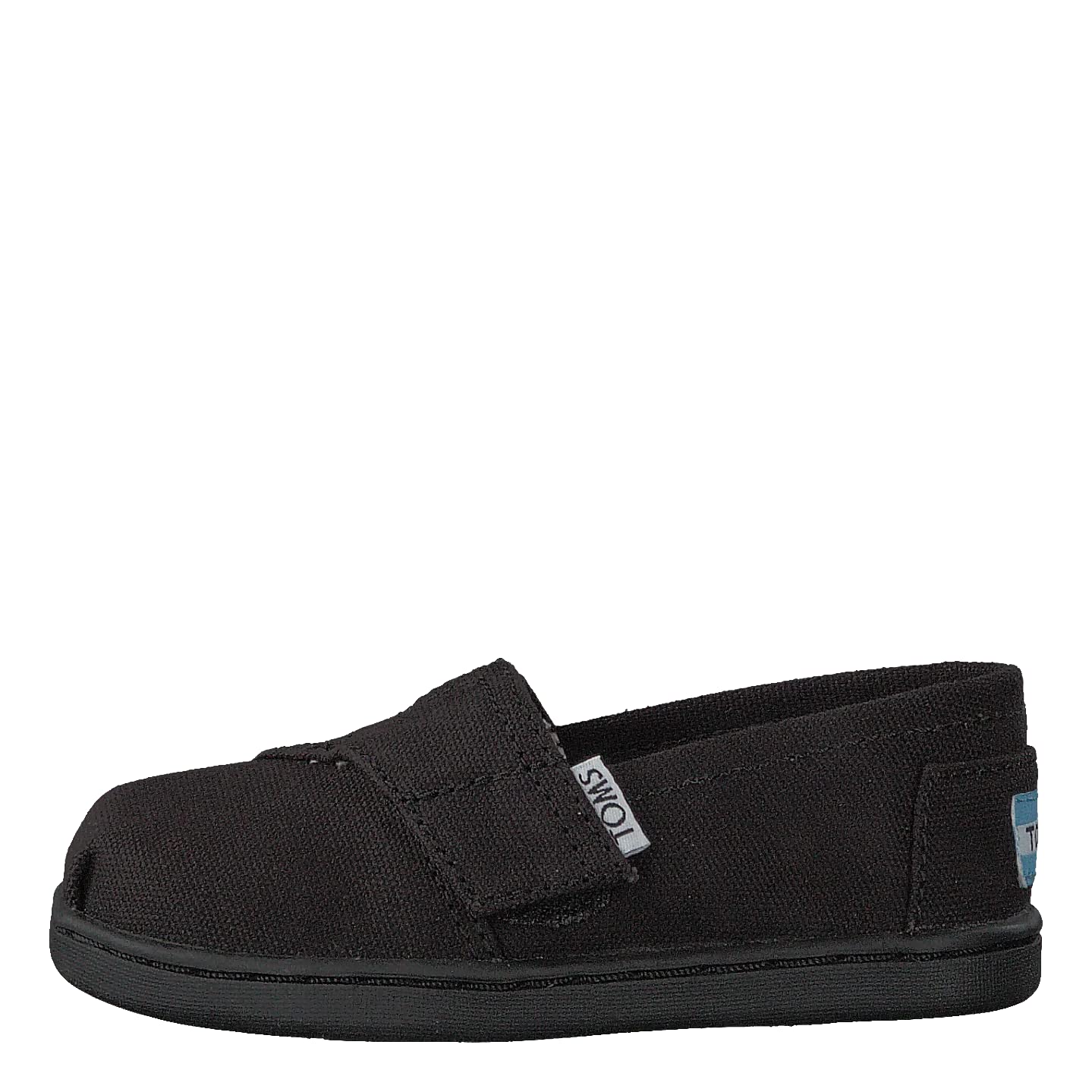 TOMS unisex child Classic Alpargata Sneaker, Black Canvas, 2 Big Kid US