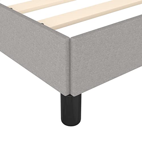 vidaXL Bed Frame Home Indoor Bedroom Bed Accessory Wooden Upholstered Single Bed Base Furniture Light Gray 39.4"x79.9" Twin XL Fabric