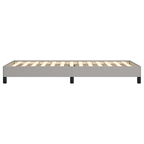 vidaXL Bed Frame Home Indoor Bedroom Bed Accessory Wooden Upholstered Single Bed Base Furniture Light Gray 39.4"x79.9" Twin XL Fabric