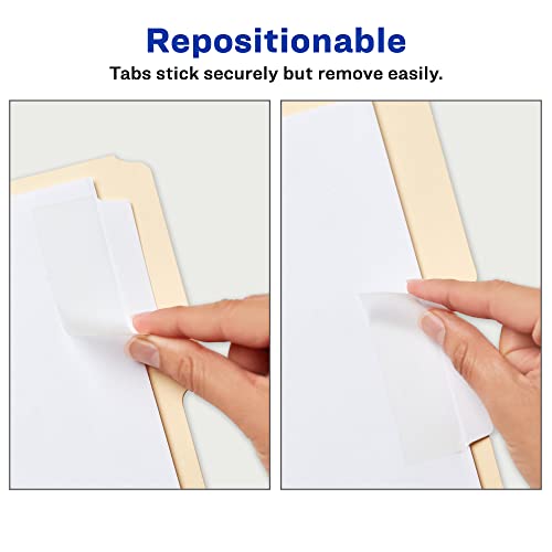 Avery Ultra Tabs, 3" x 1.5", 2-Side Writable, White, 24 Repositionable Filing Tabs (74776) & Margin Ultra Tabs, 2.5" x 1", 2-Side Writable, Assorted Metallic, 24 Repositionable Page Tabs (74786)