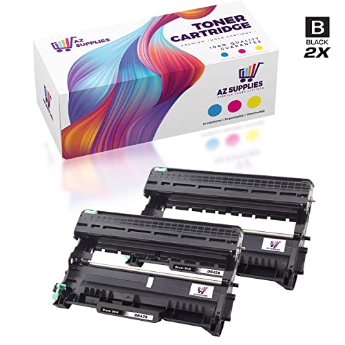 AZ Compatible Drum Cartridge Replacement for Brother DR420 (DR-420) use in DCP-7060, DCP-7060D, DCP-7060DN, DCP-7065DN, HL-2130, HL-2132, HL-2220, HL-2230, HL-2240 (Black, 2-Pack)