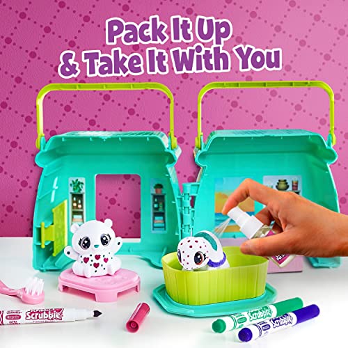 Crayola Scribble Scrubbie Pets Scented Spa, Animal Toy Playset, Includes Washable & Scented Markers, Gifts for Girls & Boys, Ages 3+