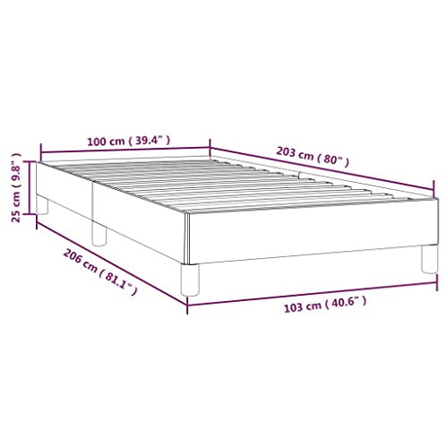 vidaXL Bed Frame Home Indoor Bedroom Bed Accessory Wooden Upholstered Single Bed Base Furniture Light Gray 39.4"x79.9" Twin XL Fabric