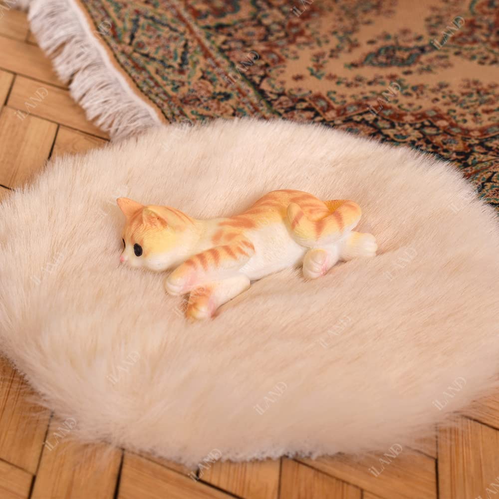 iland Cat Figurines, Dollhouse Cats w/ 1/12 Scale Accessories, Realistic Hand Painted Mini Cat Decor, Cat Cake Toppers