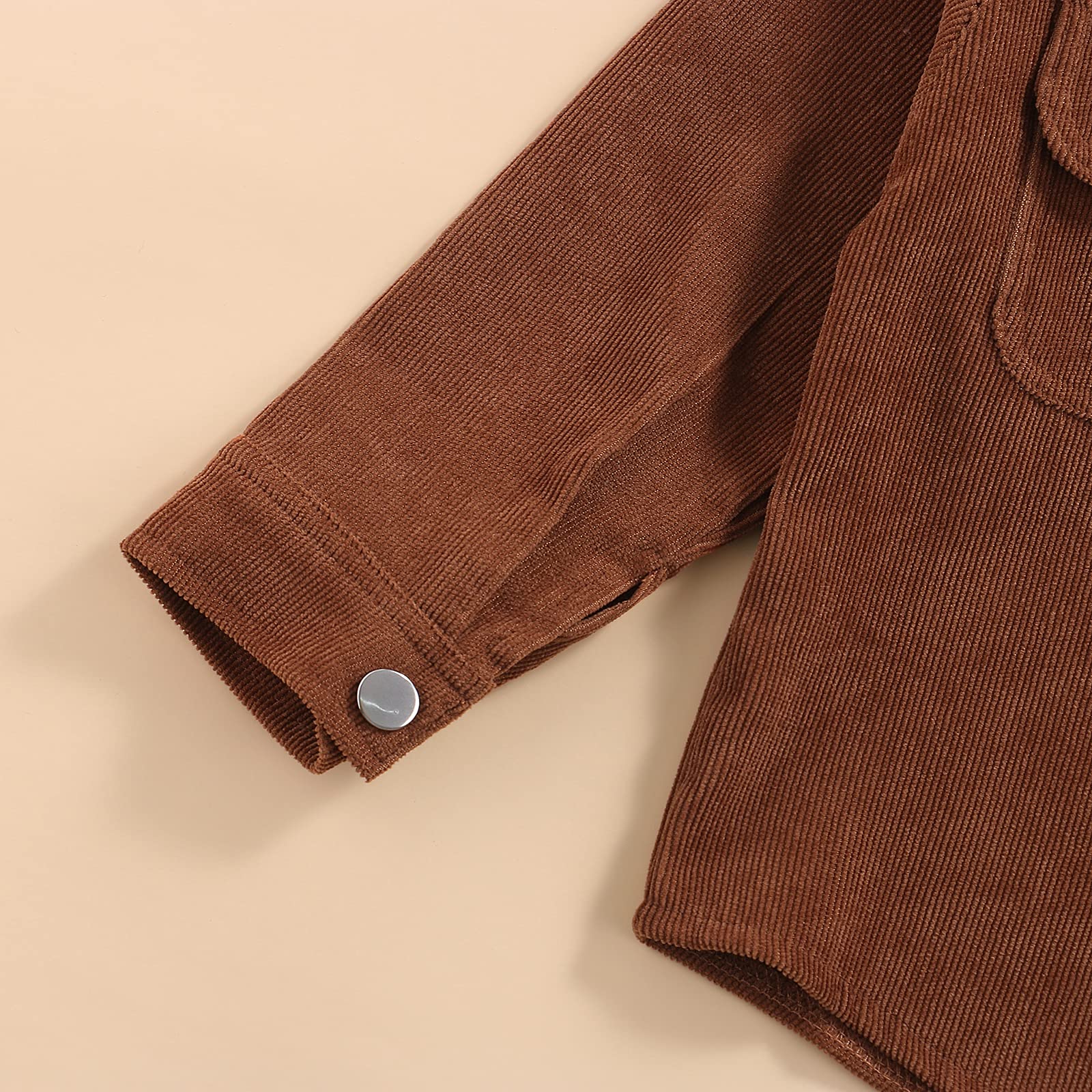 Toddler Baby Boy Girl Shirts Fall Winter Corduroy Jacket Kids Button Down Shirt Solid Color Tops (Brown, 18-24 Months)