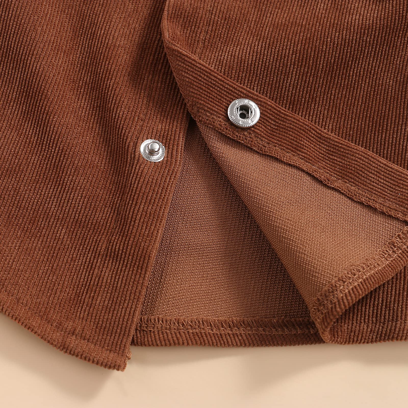 Toddler Baby Boy Girl Shirts Fall Winter Corduroy Jacket Kids Button Down Shirt Solid Color Tops (Brown, 18-24 Months)