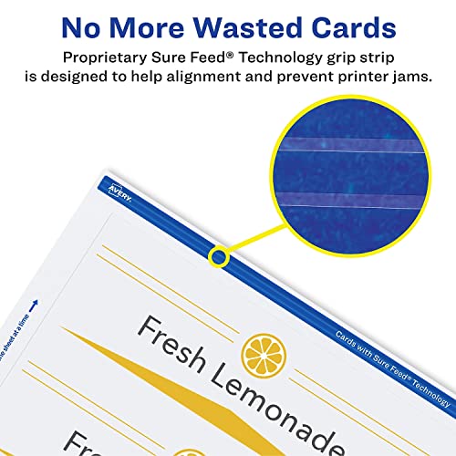 Avery 5305 Medium Embossed Tent Cards, White, 2-1/2 X 8-1/2, 100 Cards/Box