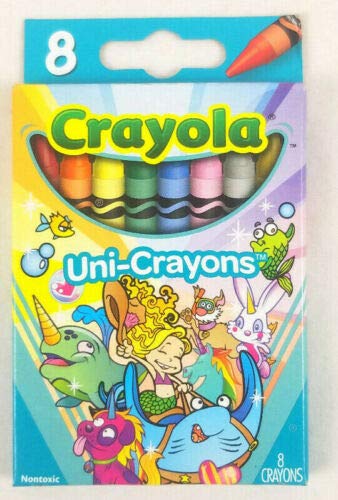 Crayola Uni-Crayons 8 Count Flip Top Box Unicorn Colors
