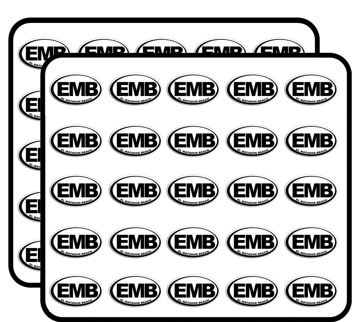 Oval EMB El Matador Beach (Coast Fun Sun surf) Sticker for Scrapbooking, Calendars, Arts, Kids DIY Crafts, Album, Bullet Journals 50 Pack