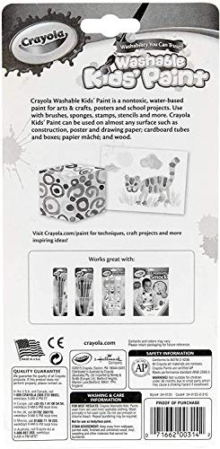 Crayola Washable Kids Paint Set & Paintbrush, Painting Supplies, 18 Count