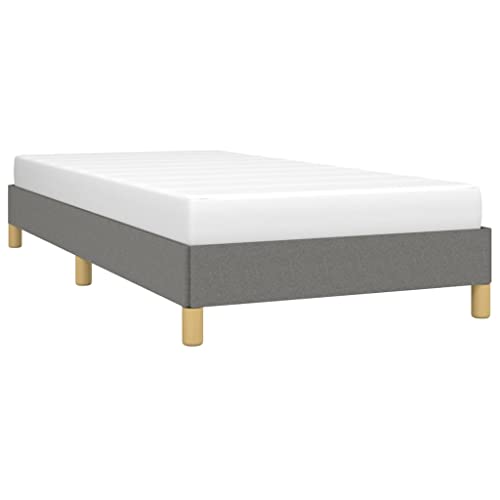 vidaXL Bed Frame Home Indoor Bed Accessory Bedroom Upholstered Single Bed Base Frame Furniture Dark Gray 39.4"x79.9" Twin XL Fabric