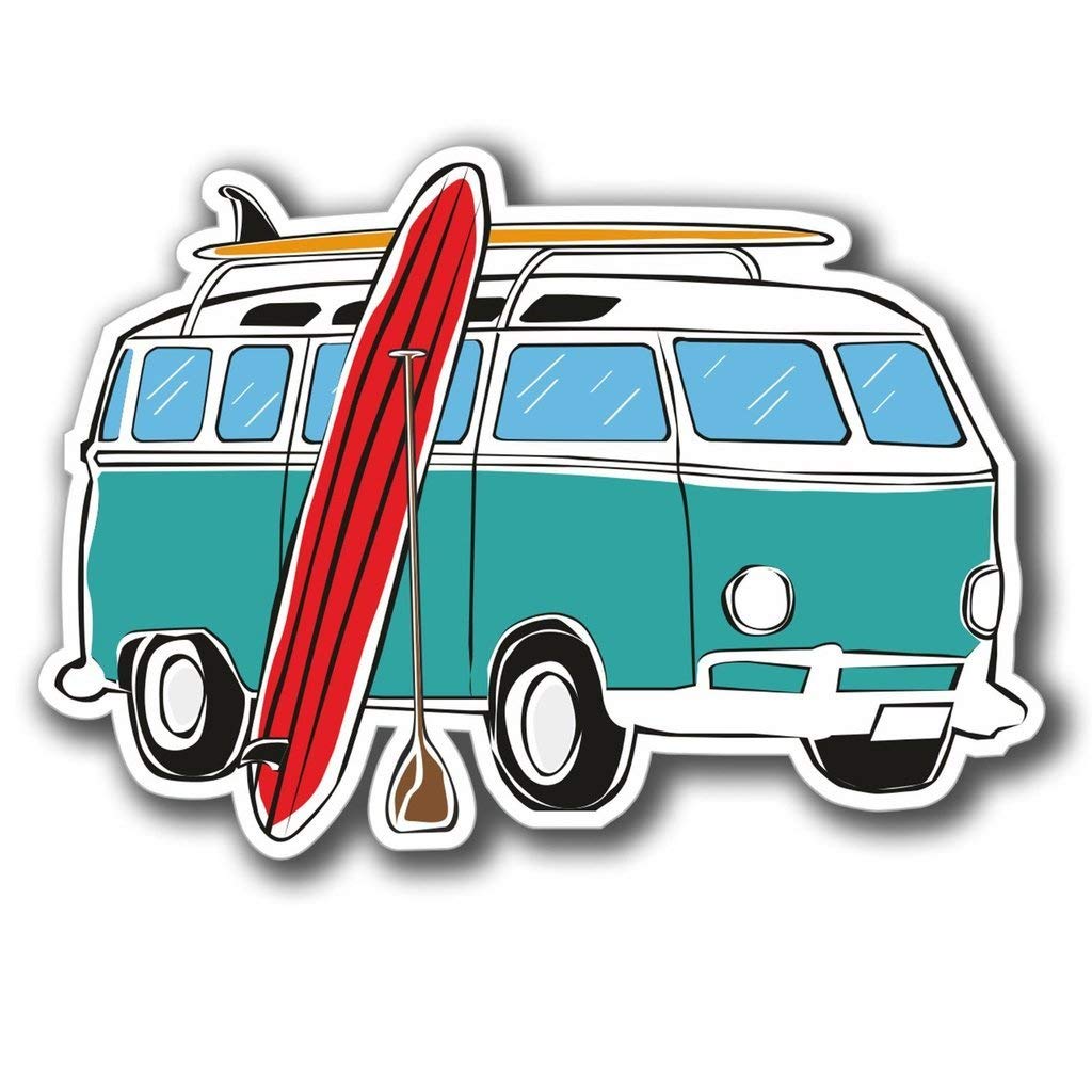 Camper Van Surf Surfer Sticker for Scrapbooking, Calendars, Arts, Kids DIY Crafts, Album, Bullet Journals 50 Pack