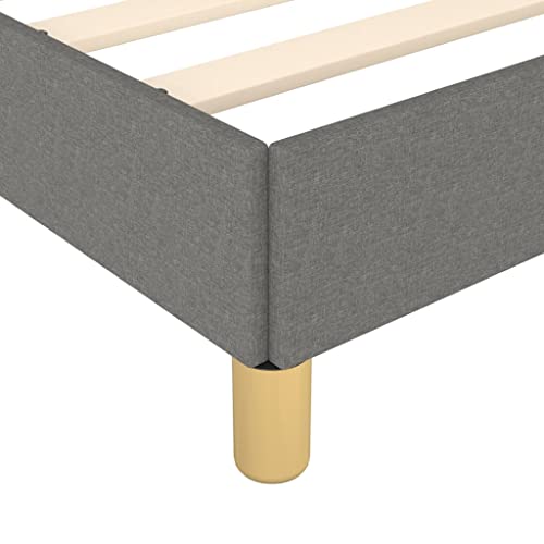 vidaXL Bed Frame Home Indoor Bed Accessory Bedroom Upholstered Single Bed Base Frame Furniture Dark Gray 39.4"x79.9" Twin XL Fabric