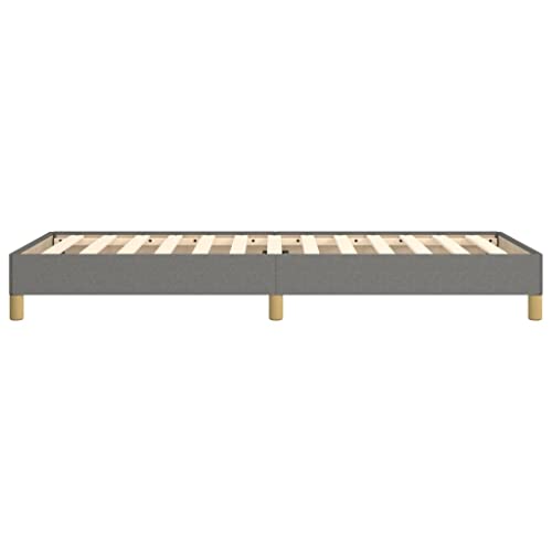 vidaXL Bed Frame Home Indoor Bed Accessory Bedroom Upholstered Single Bed Base Frame Furniture Dark Gray 39.4"x79.9" Twin XL Fabric