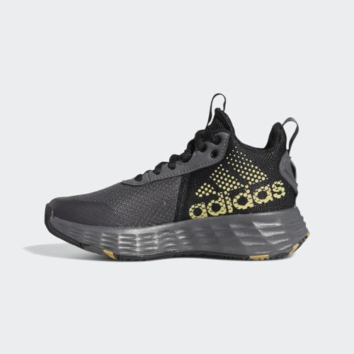 adidas Own The Game 2.0 Basketball Shoe, Grey Five/Matte Gold/Core Black, 2 US Unisex Little Kid