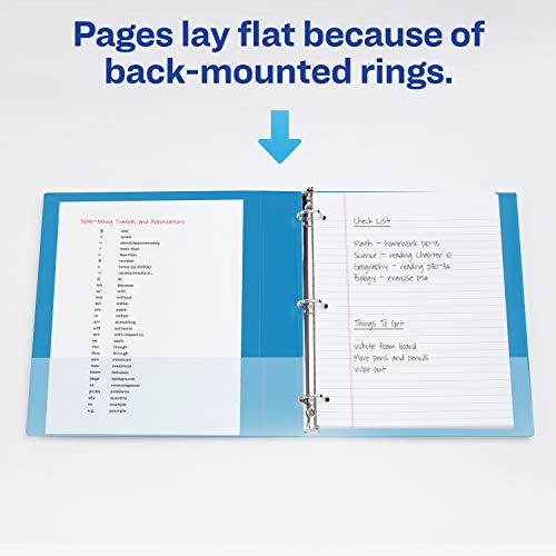 Avery Economy 3 Ring Binder, 1.5" Round Rings, 1 Blue Binder (03400)