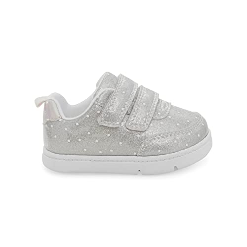 Carter's Every Step Baby Girls Neo2 First Walker Shoe, Silver, 2 Infant