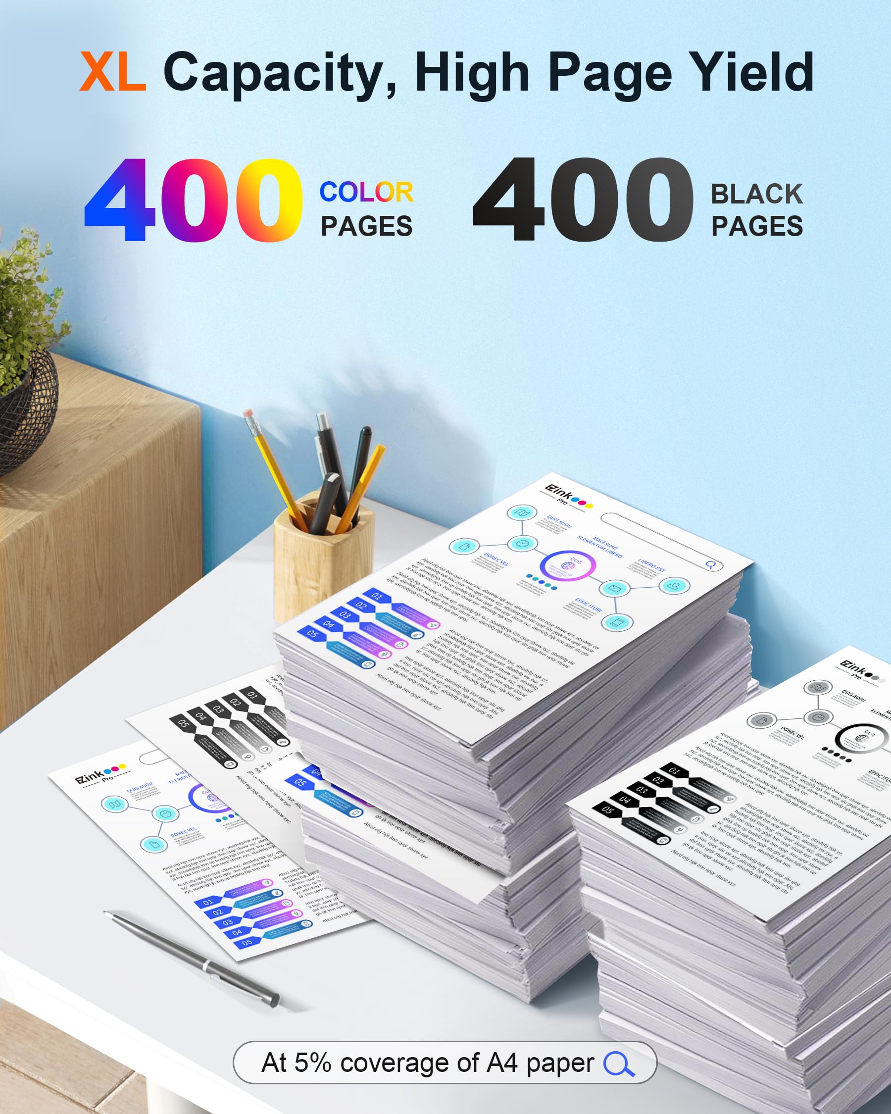 E-Z Ink Pro LC3013 LC3011 Compatible Ink Cartridge Replacement for Brother LC3013 LC3011 LC-3013 Compatible with MFC-J491DW MFC-J497DW MFC-J895DW MFC-J690DW (2 Black, 2 Cyan, 2 Magenta, 2 Yellow)