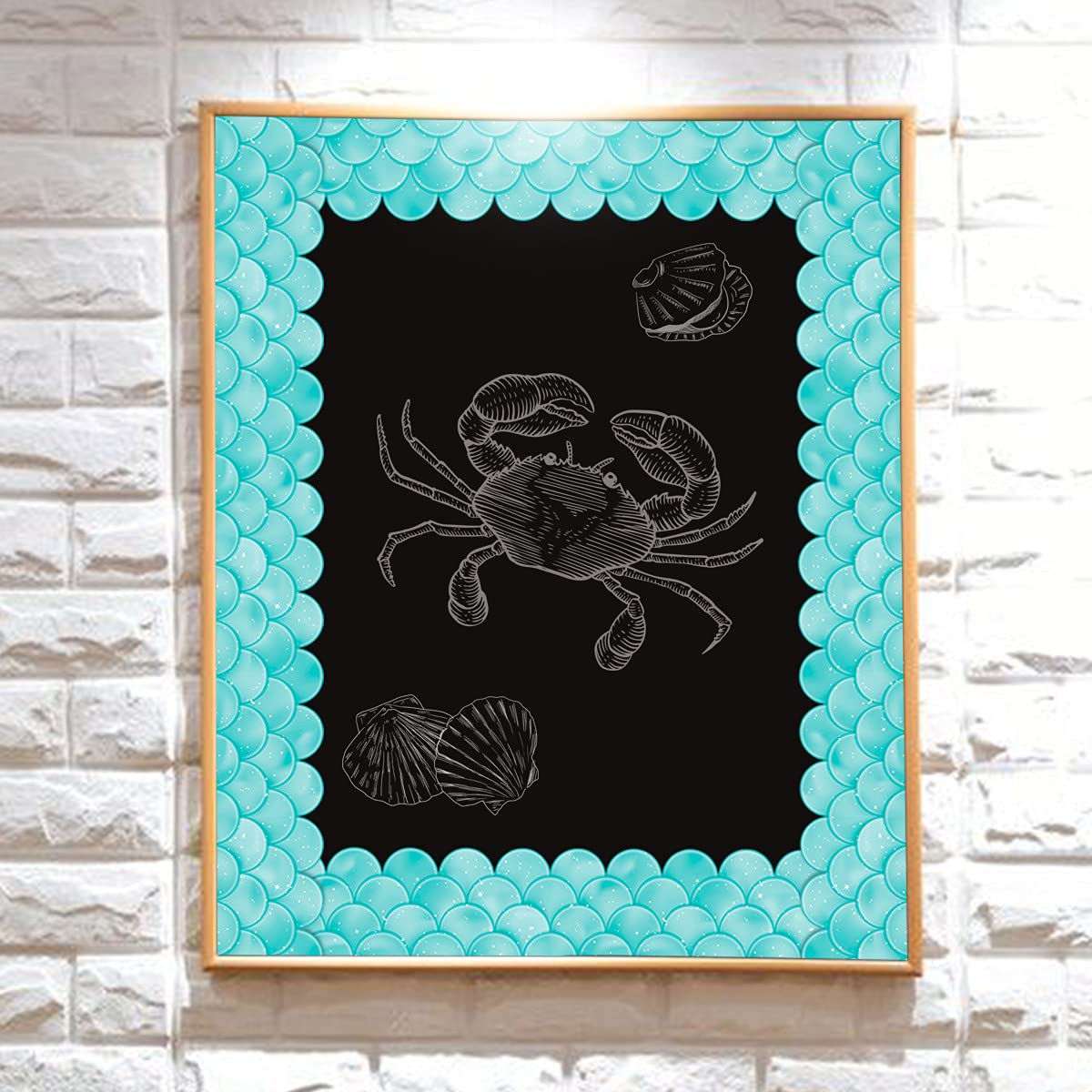 Ombre Turquoise Scallops Bulletin Board Borders for Classroom Trim Back to School Decoration 36 Feet