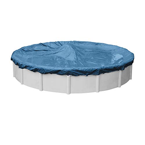 Pool Mate 3524-4PM Heavy-Duty Blue Winter Pool Cover for Round Above Ground Swimming Pools, 24-ft. Round Pool