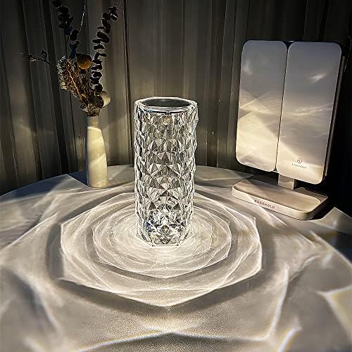 BGFHome Crystal Table Lamp RGB Color Changing Night Light ,Romantic LED Rose Diamond Touch Lamps for Living Room Housewarming Gift ( Remote & Touch
