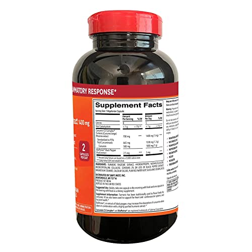 Member's Mark Extra Strength Turmeric Extract 1400mg, 180 Vegetarian Capsules