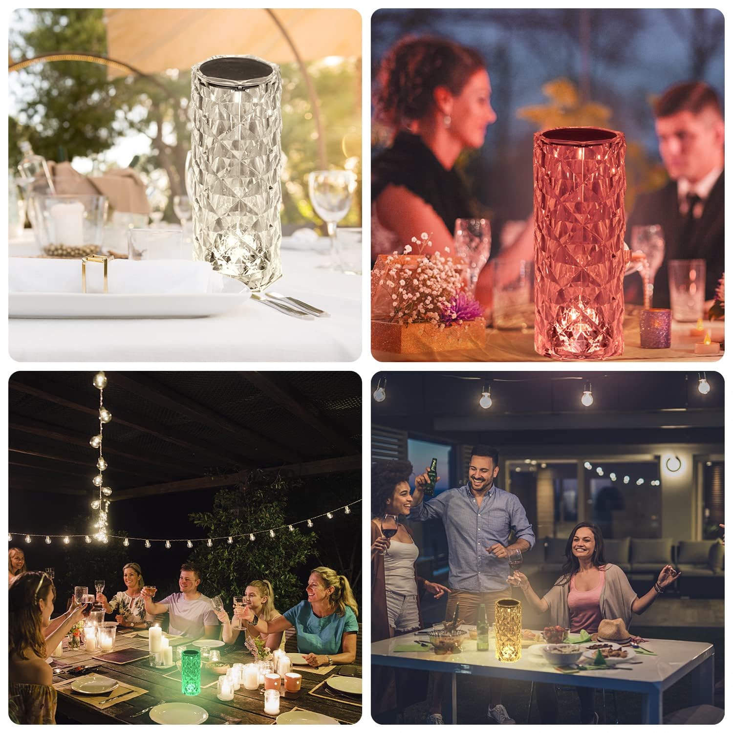 BGFHome Crystal Table Lamp RGB Color Changing Night Light ,Romantic LED Rose Diamond Touch Lamps for Living Room Housewarming Gift ( Remote & Touch