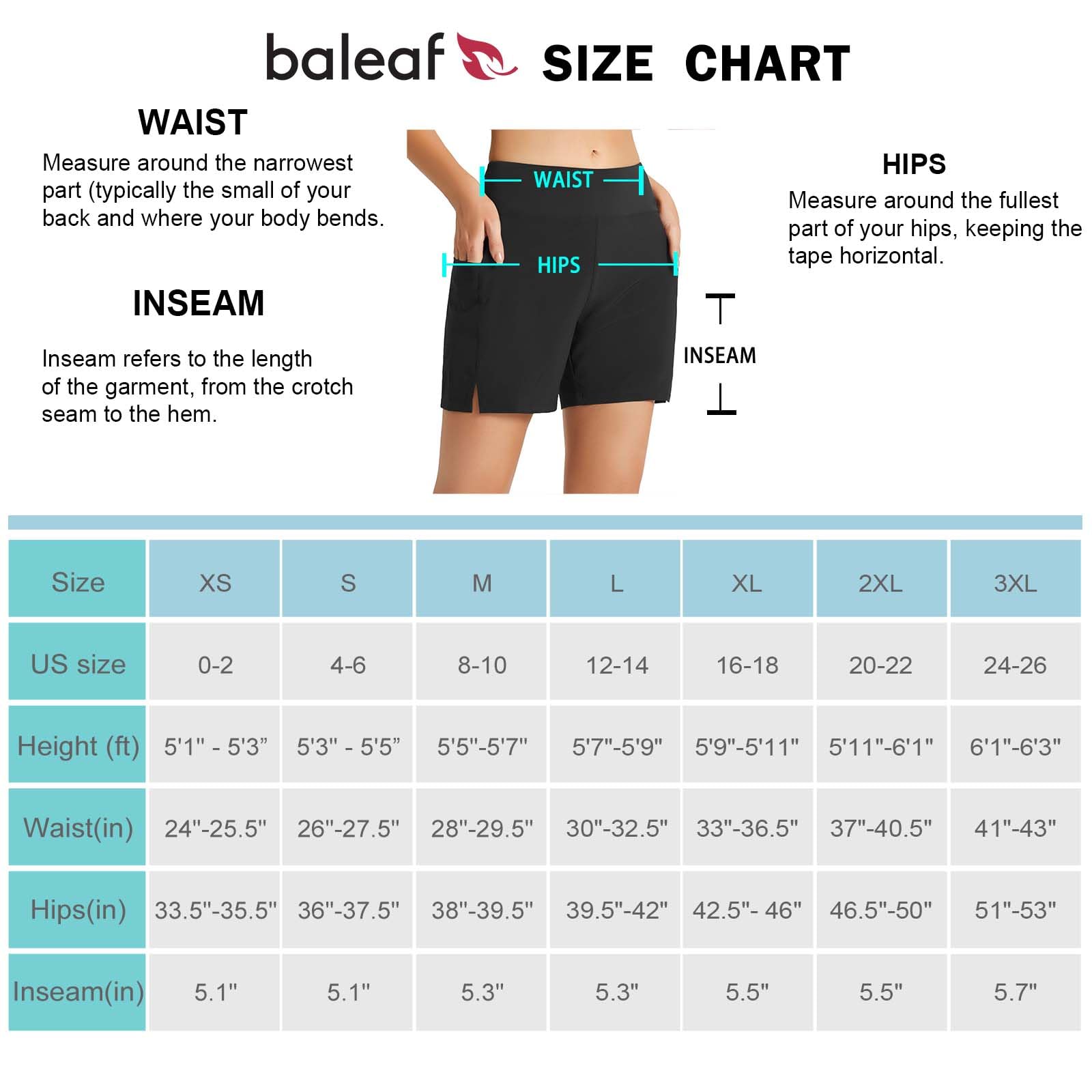 BALEAF Swim Shorts Women 5 Inch High Waisted Bikini Bottoms Tummy Control Bathing Suit Board Shorts Quick Dry with Pockets Black XL