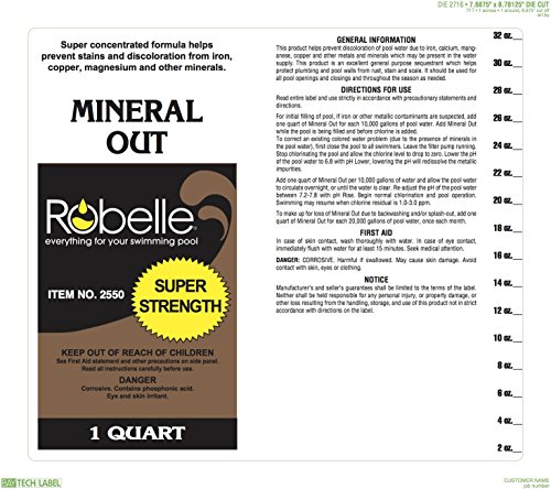 Robelle 2550-12 Mineral Out Stain Remover for Swimming Pools, 1-Quart, 12-Pack