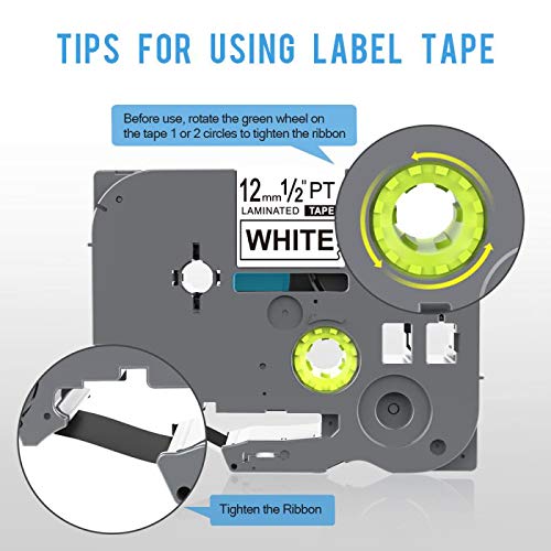 IDIK 1PK Black on White Extra Strength Laminated Label Tape Compatible for Brother P-Touch TZe-S211 Tze S211(6mm x 8m)