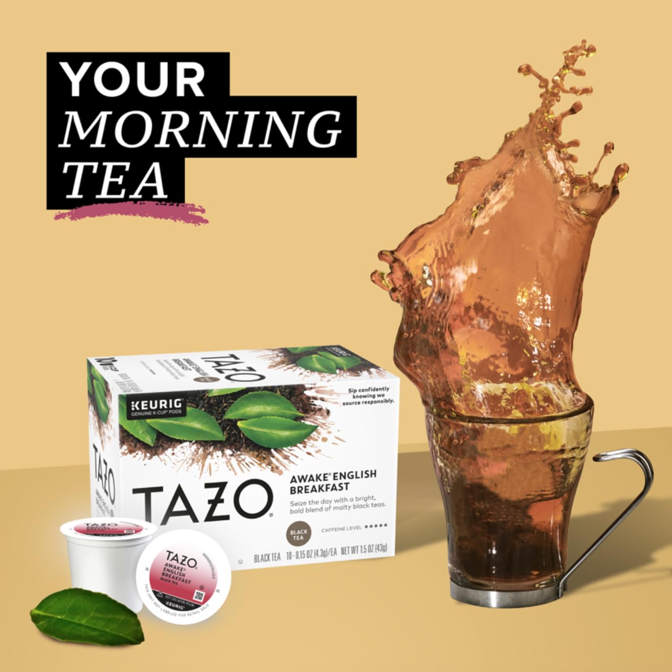 TAZO K-Cups for Bold Traditional Breakfast-Style Black Tea, 22 Tea Bags