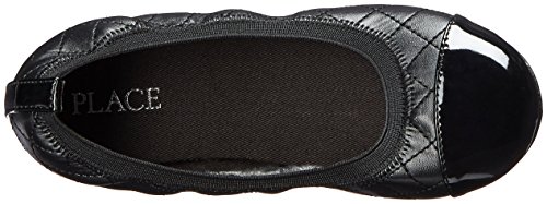 The Children's Place girls Bg Quilted Ballet Flat Sandal, Black - Ballet 2, 3 Big Kid US