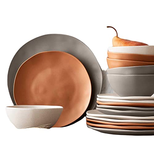 Member's Mark 18-Piece Break-resistant Wheat Straw Dinnerware Set (Neutral)