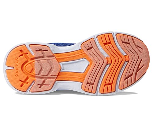 Saucony Wind FST Lac to Toe Sneaker, Navy/Orange, 2 US Unisex Big Kid