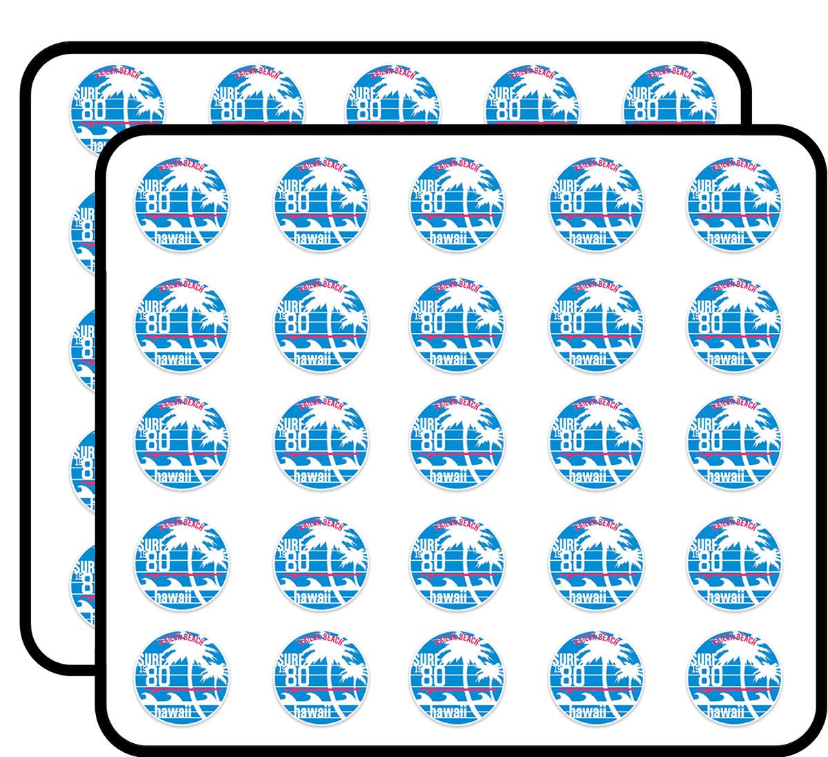 Hawaii Kailua Beach Surf Sticker for Scrapbooking, Calendars, Arts, Kids DIY Crafts, Album, Bullet Journals 50 Pack