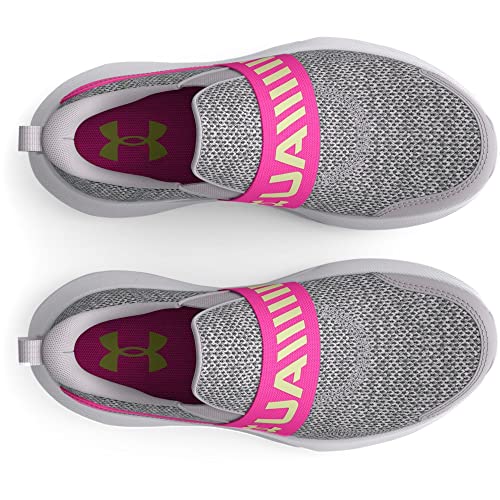 Under Armour Girls' Pre School Surge 3 Slip On, (100) Halo Gray/Rebel Pink/Fade, 2, US