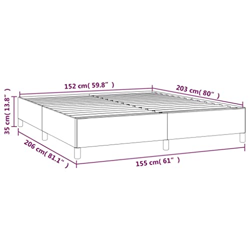 vidaXL Bed Frame Home Indoor Bed Accessory Bedroom Upholstered Double Bed Base Frame Furniture White 59.8"x79.9" Queen Faux Leather