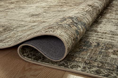 Magnolia Home by Joanna Gaines x Loloi Sinclair Collection SIN-01 Machine Washable Pebble / Taupe 7'-6" x 9'-6" Area Rug