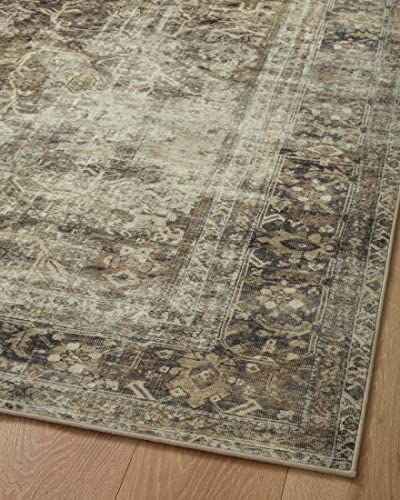 Magnolia Home by Joanna Gaines x Loloi Sinclair Collection SIN-01 Machine Washable Pebble / Taupe 7'-6" x 9'-6" Area Rug