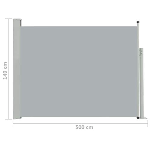 vidaXL Patio Retractable Side Awning 55.1"x196.9" Gray