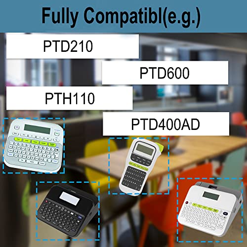 FlyLong Ptouch TZe231 Tape Label Maker Replacement for Brother P-Touch TZe-231 TZ-231 1/2 inch Tape 0.47 Black on White Laminated Compatible with P Touch PT1880 PTD600 PTP700, 4PK