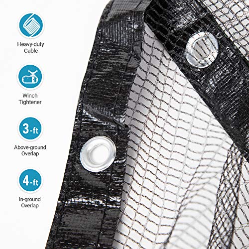 Blue Wave BWC564 20-ft x 40-ft Rectangular Leaf Net In Ground Pool Cover,Black