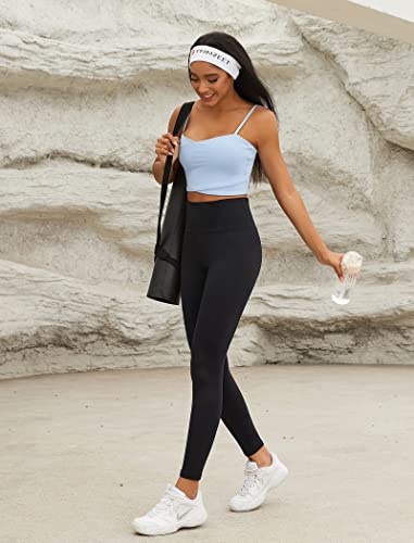 TNNZEET 7 Pack Leggings for Women, Black High Waisted Plus Size Yoga Pants for Workout Maternity-2 Pockets
