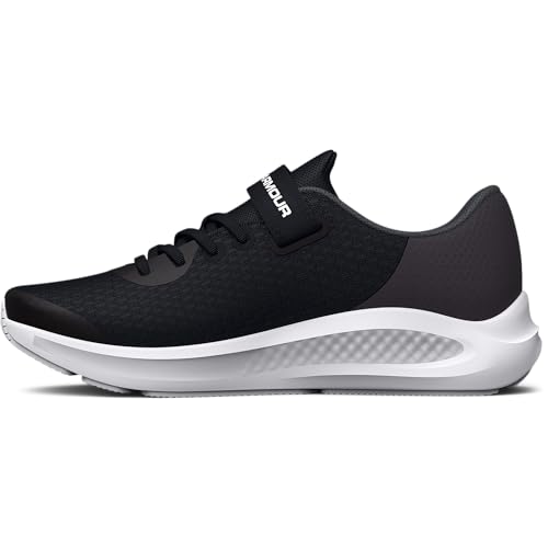 Under Armour Girl's Little Kid Pursuit 3 Alternate Closure, (001) Black/Jet Gray/White, 2