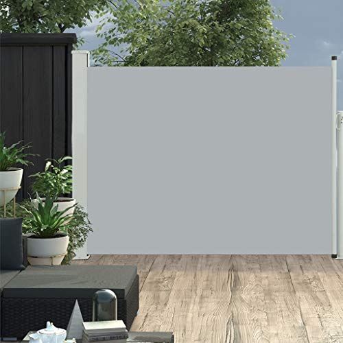 vidaXL Patio Retractable Side Awning 55.1"x196.9" Gray