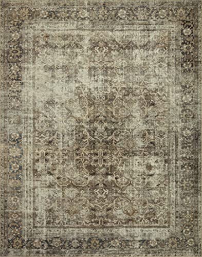 Magnolia Home by Joanna Gaines x Loloi Sinclair Collection SIN-01 Machine Washable Pebble / Taupe 7'-6" x 9'-6" Area Rug