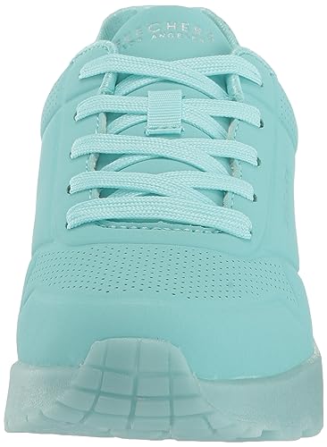 Skechers Kids Girls Uno Ice Sneaker, Turquoise, 2 Little Kid