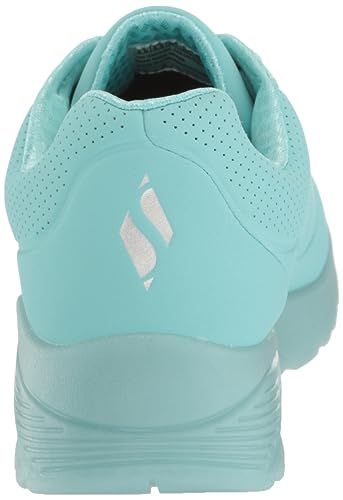 Skechers Kids Girls Uno Ice Sneaker, Turquoise, 2 Little Kid