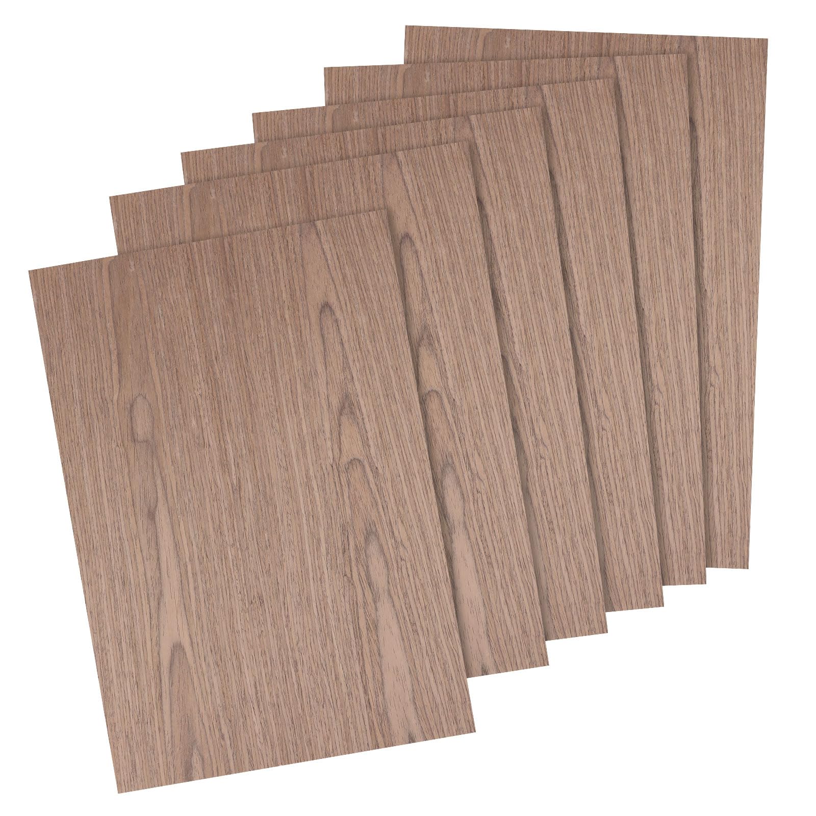 6PCS Wood Veneer Sheet Walnut Plywood Sheets, 16.5 x 11.8 Inch Walnut Wood 3MM/1/8Inch Thin Unfinished Wood Veneer Sheet for Laser Cutting, Painting, Crafts